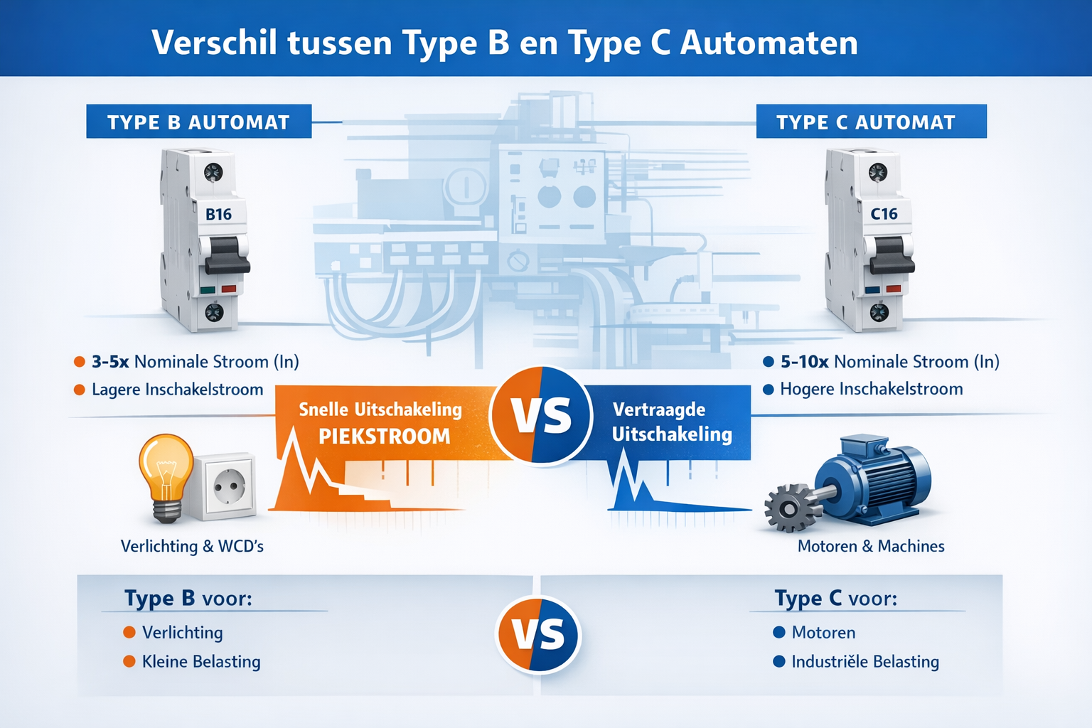 Wat is het verschil tussen type B en type C automaten?
